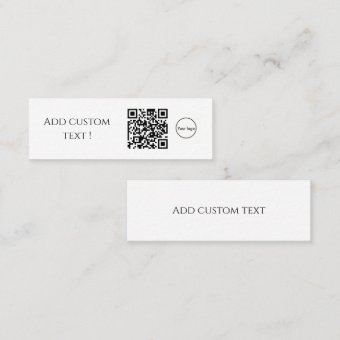 Custom simple qr code bookmark business mini business card | Zazzle