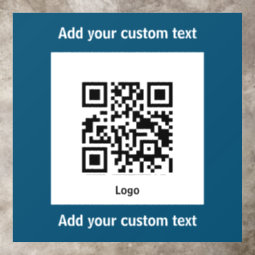 custom simple qr code business logo Floor Decal | Zazzle