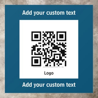 custom simple qr code business logo Floor Decal | Zazzle