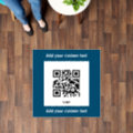 custom simple qr code business logo Floor Decal | Zazzle