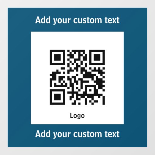 custom simple qr code business logo Floor Decal | Zazzle