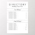 Custom Simple White Business Building Directory Wall Decal | Zazzle