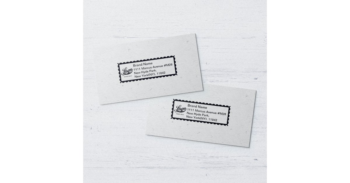 Custom Simple Your Company Logo + Address Business Rubber Stamp | Zazzle