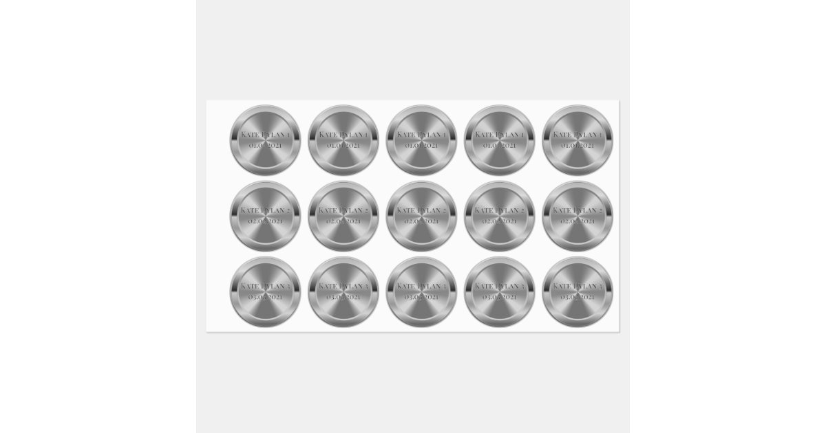 Custom Simulated Engraved Silver Labels | Zazzle