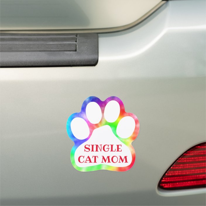 Custom Single Cat Mom Rainbow Car Magnet | Zazzle.com