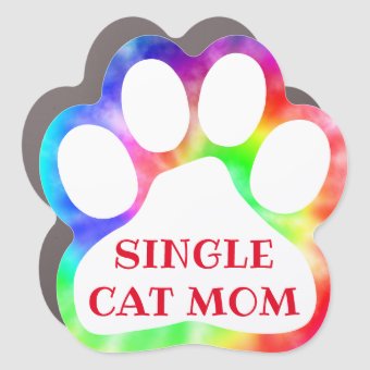 Custom Single Cat Mom Rainbow Car Magnet | Zazzle