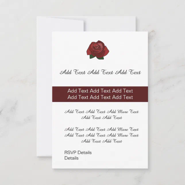 Custom Single Red Rose Wedding or Party Invite | Zazzle