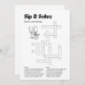 Custom Sip And Solve Wedding Crossword Invitation | Zazzle