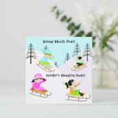 Custom Sledding Party Birthday Invitations | Zazzle