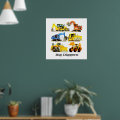 Custom Slogan Big Diggers Construction Trucks Poster | Zazzle