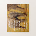 Custom Slogan/Conservation Elephant Calf Jigsaw Puzzle | Zazzle