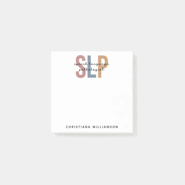 Custom SLP Speech Language Pathologist Post-it Notes | Zazzle