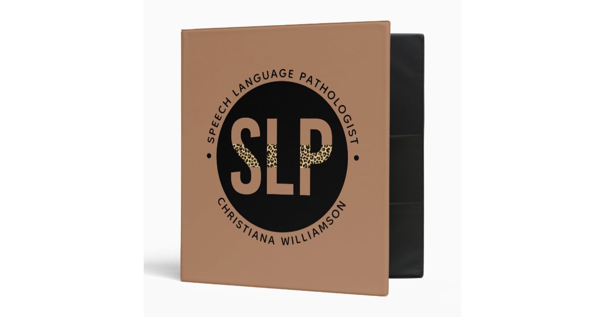 Custom SLP Speech Pathologist Leopard Print 3 Ring Binder | Zazzle