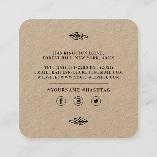 Custom Small Business Supplies Homemade/ Handmade Square Business Card ...