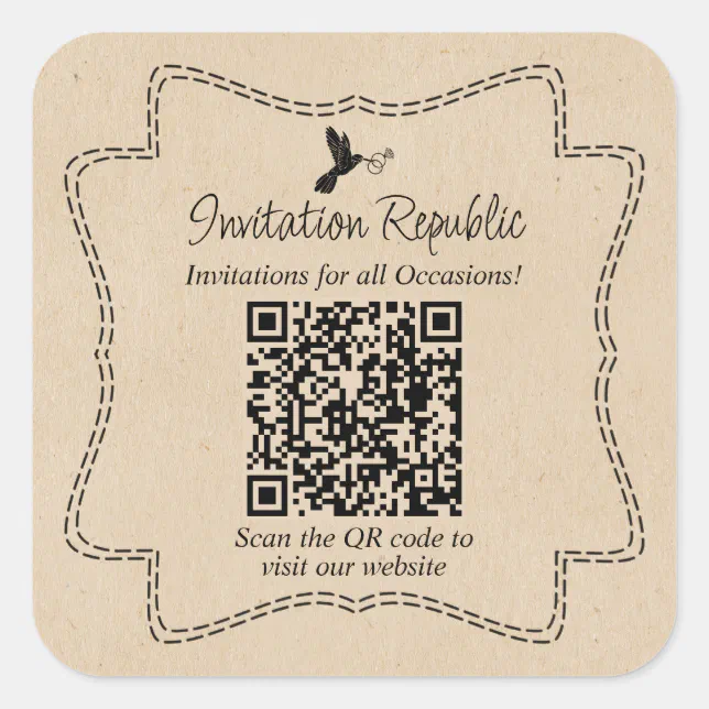 Custom Small Business Supplies QR Code Packaging Square Sticker | Zazzle