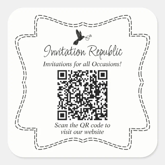 Custom Small Business Supplies QR Code Packaging Square Sticker | Zazzle