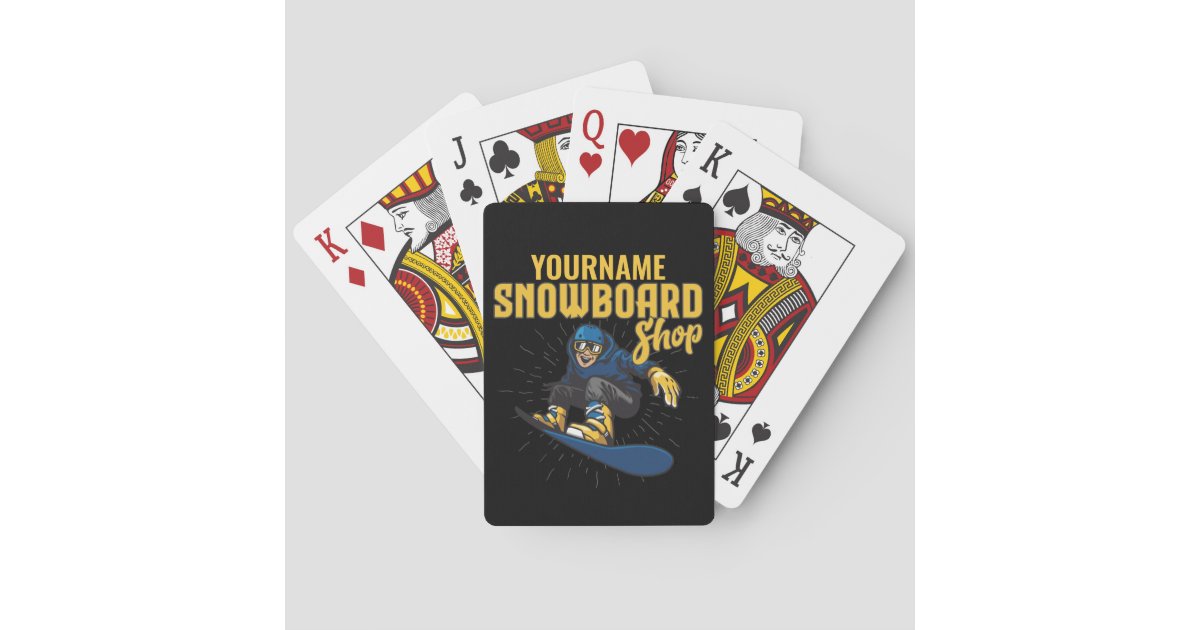 Custom Snow Boarder Snowboarding Shop Big Air Poker Cards | Zazzle