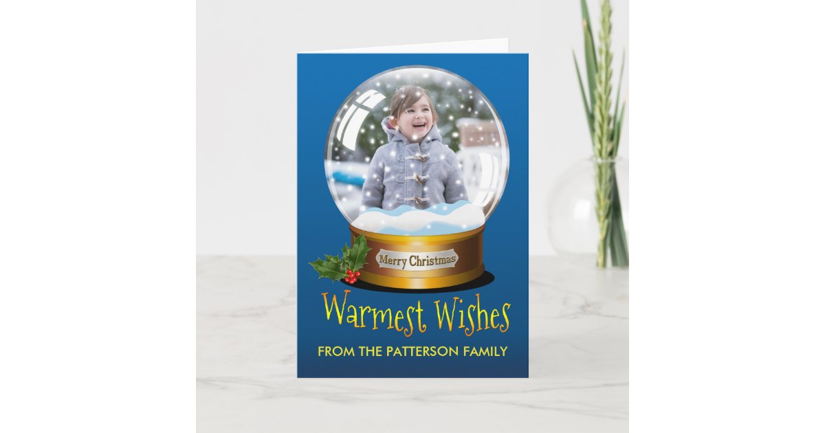 Custom Snow Globe Christmas Photo Template Holiday | Zazzle