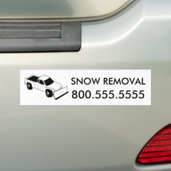 custom snow removal : snow plow truck bumper sticker | Zazzle