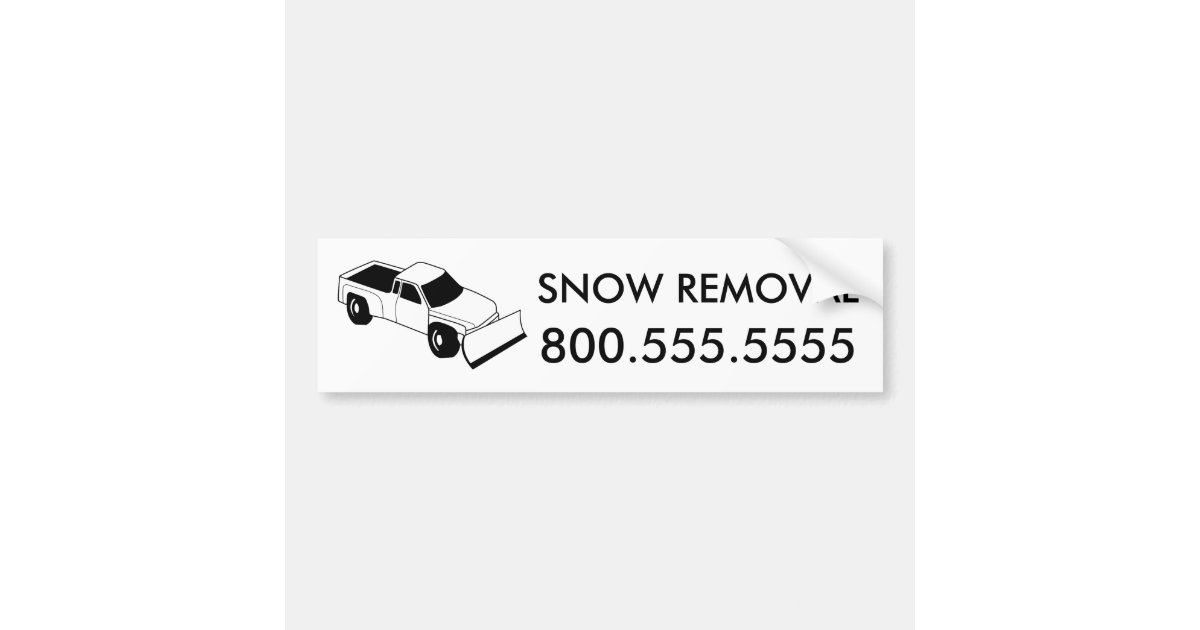 custom snow removal : snow plow truck bumper sticker | Zazzle