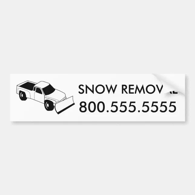 custom snow removal : snow plow truck bumper sticker | Zazzle