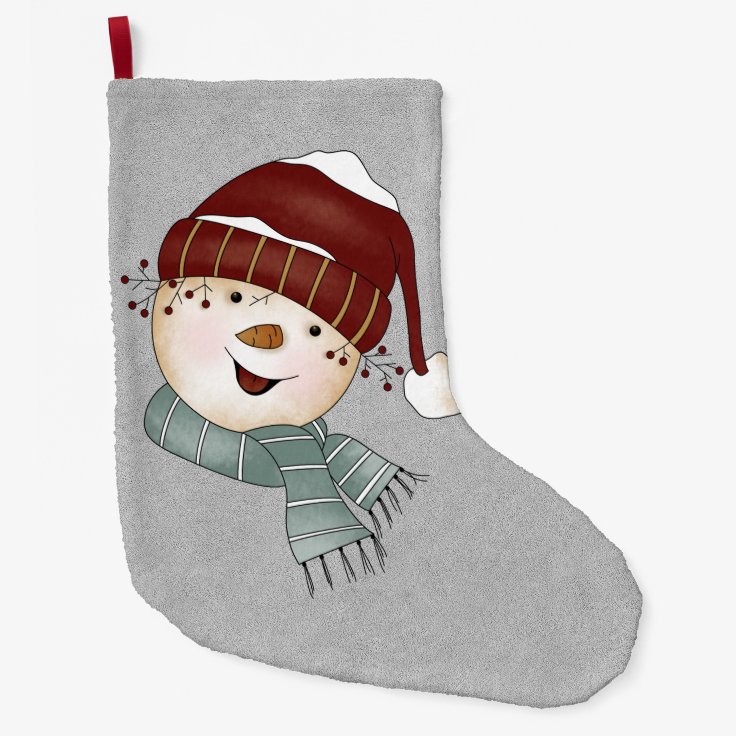 Custom Snowman Winter Christmas Large Christmas Stocking | Zazzle