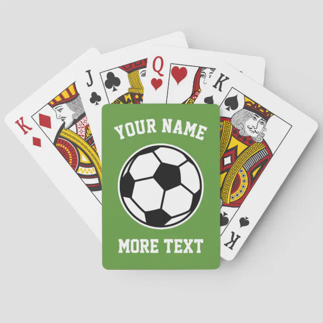 Custom soccer ball playing cards for kids Birthday | Zazzle