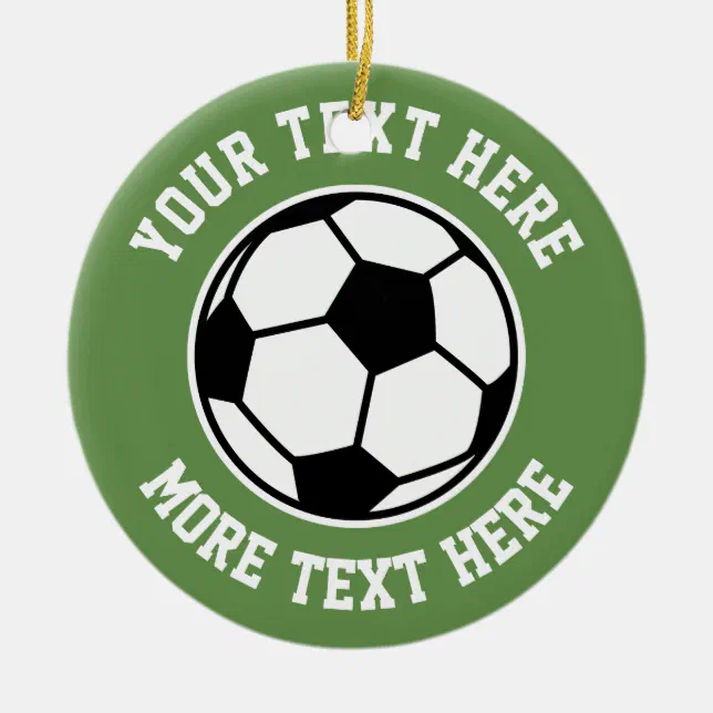 Custom soccer ball sports Christmas tree ornament | Zazzle