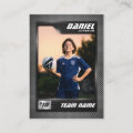 Custom Soccer Trading Card, Black Graphite Sports Calling Card | Zazzle