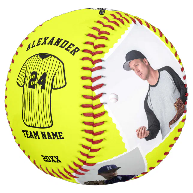 Custom Softball Ball with Photos, Name & Team Logo | Zazzle