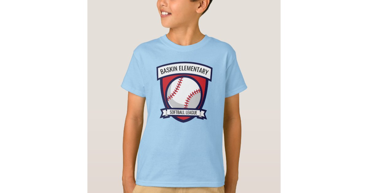 Custom Softball Baseball Logo T-Shirt | Zazzle