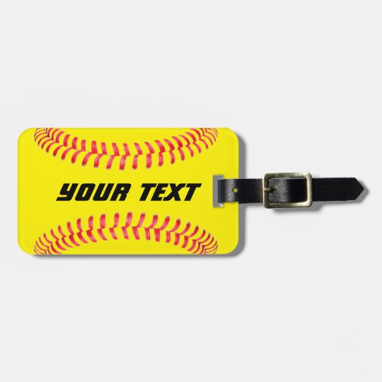Custom Softball Luggage Tag | Zazzle.com