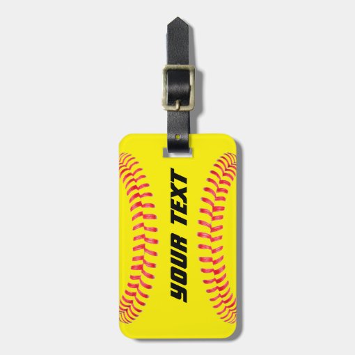 Custom Softball Luggage Tag | Zazzle