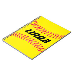 Custom Softball Notebook | Zazzle