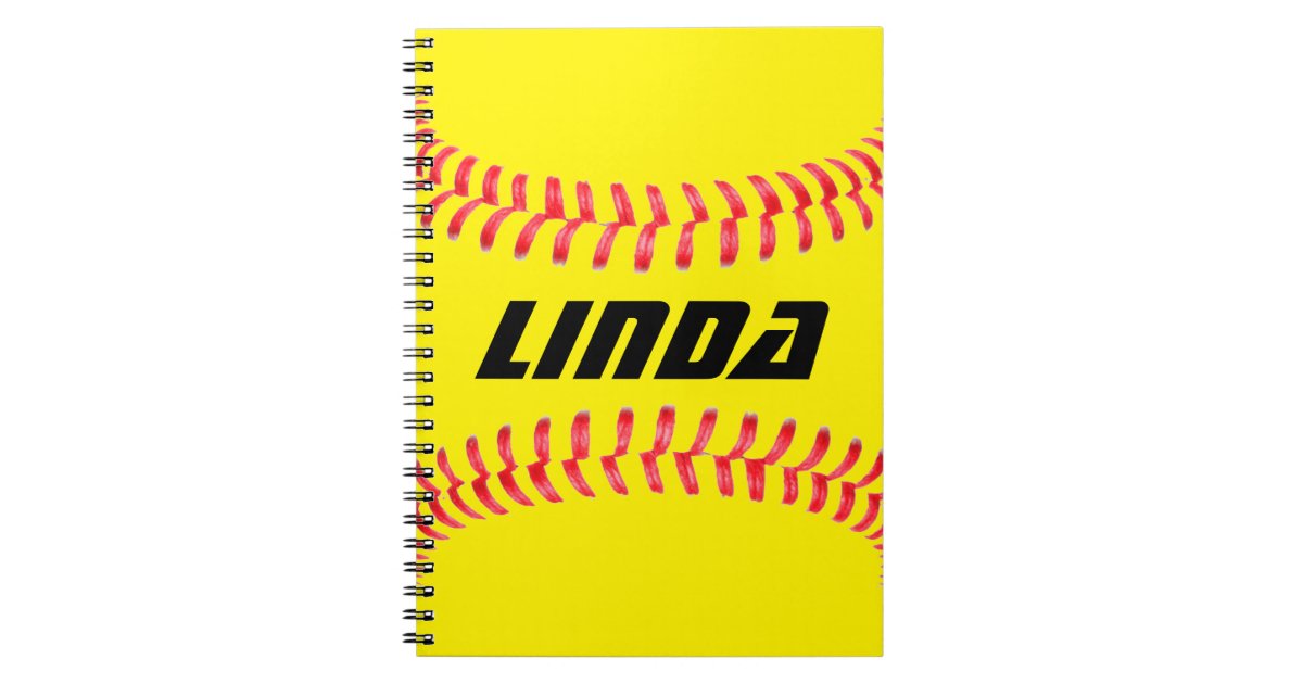 Custom Softball Notebook | Zazzle