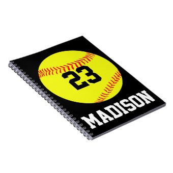Custom Softball Notebook | Zazzle