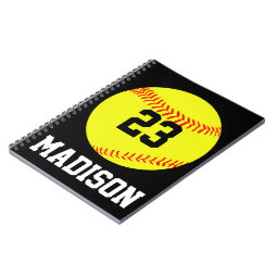 Custom Softball Notebook | Zazzle