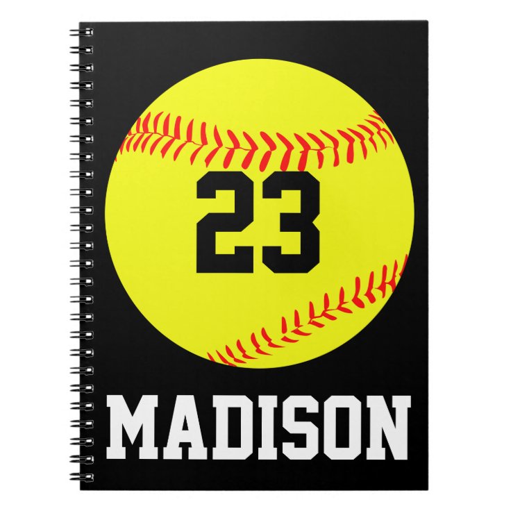 Custom Softball Notebook | Zazzle