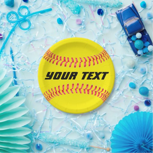 Custom Softball Paper Plates | Zazzle