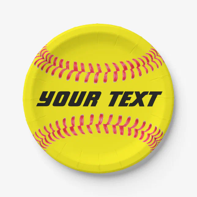 Custom Softball Paper Plates | Zazzle