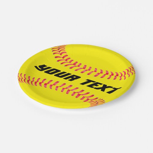 Custom Softball Paper Plates | Zazzle