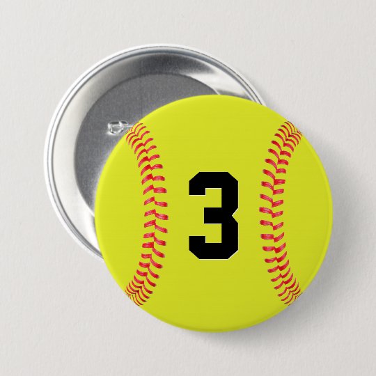Custom Softball Player Jersey Number or Letters Button | Zazzle.com