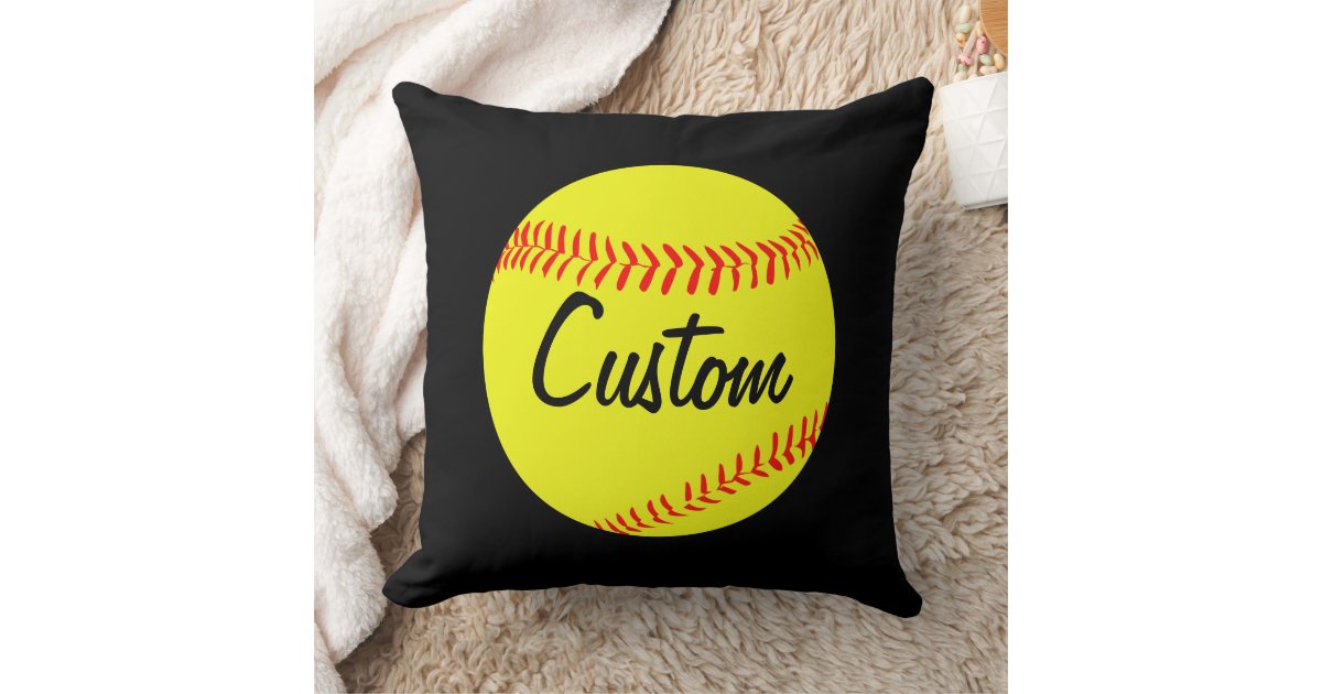 Custom Softball Throw Pillow | Zazzle