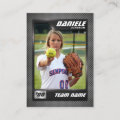 Custom Softball Trading Card, Black Graphite Sport Calling Card | Zazzle
