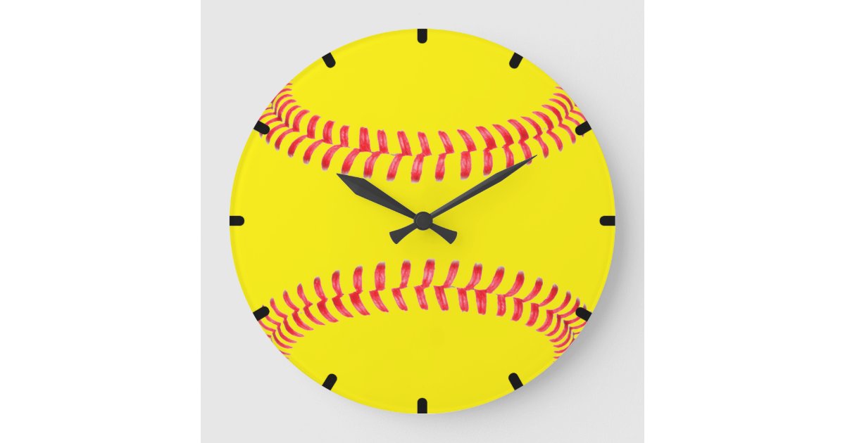 Custom Softball Wall Clock | Zazzle