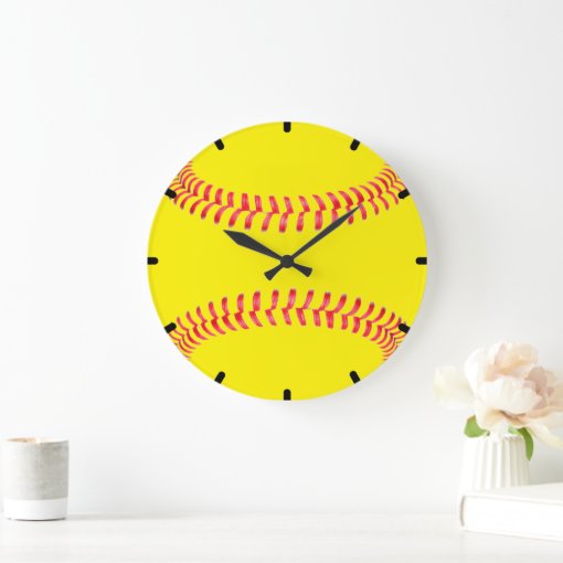 Custom Softball Wall Clock | Zazzle