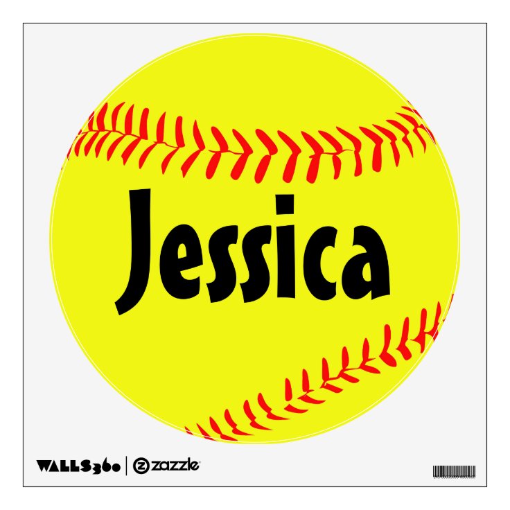 Custom Softball Wall Decal | Zazzle