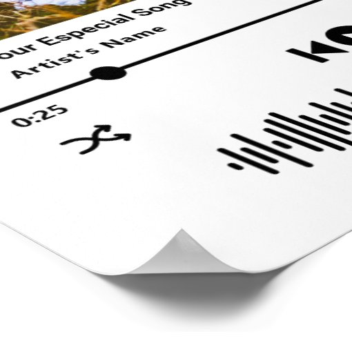 Custom Song Music Player Style Photo Gift For Her Poster | Zazzle