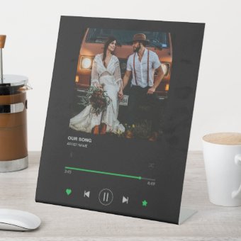 Custom Song Playlist Album Cover Pedestal Sign | Zazzle
