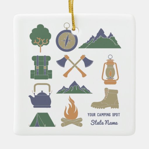 Custom Souvenir Camping Collage Campers Photo Ceramic Ornament | Zazzle